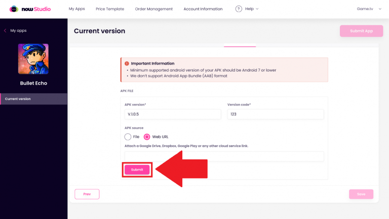 How to add an app to now Studio - now.gg Support