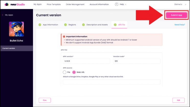 How to add an app to now Studio - now.gg Support