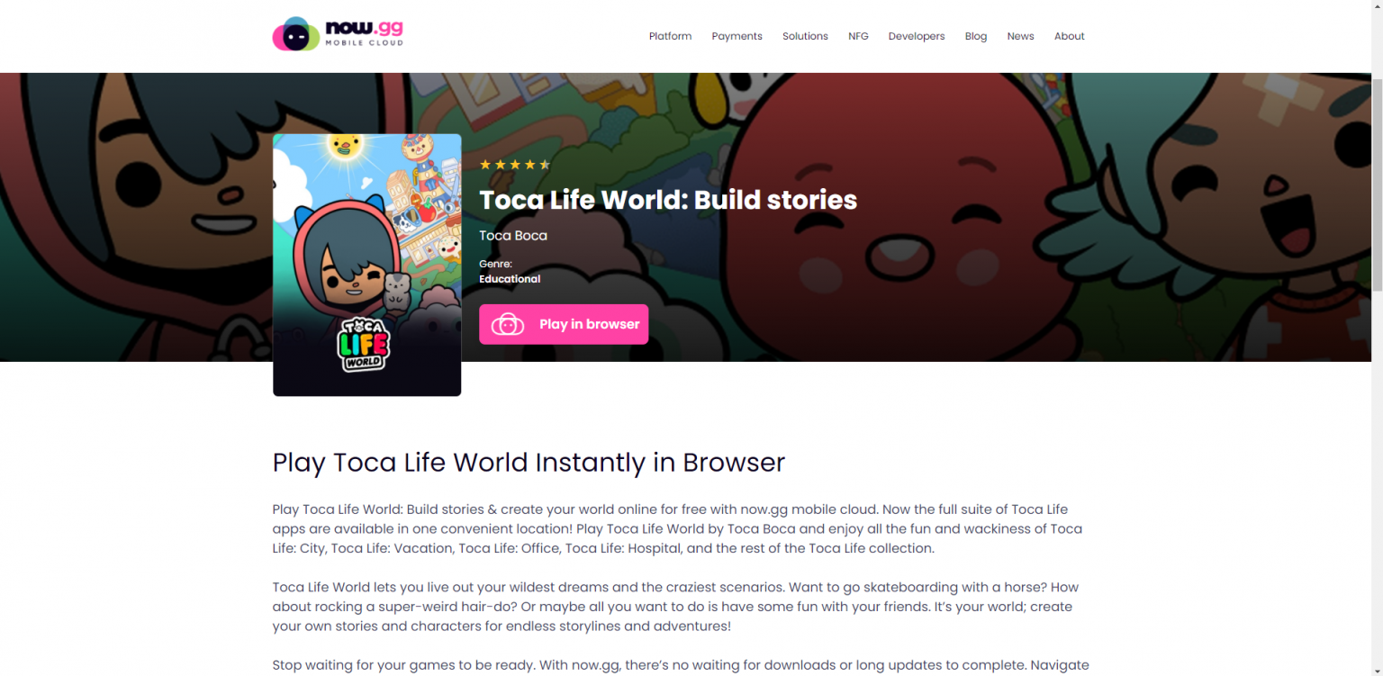 Toca Life World Online on the Cloud with now.gg - Play on Any Device ...