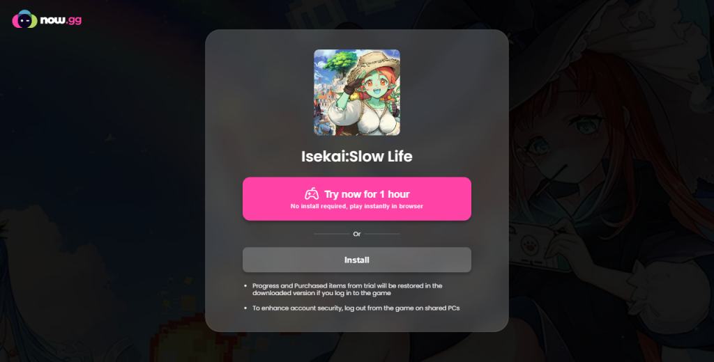 How to Play Isekai:Slow Life on now.gg