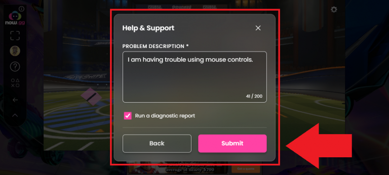 How to report a problem while playing a game on now.gg