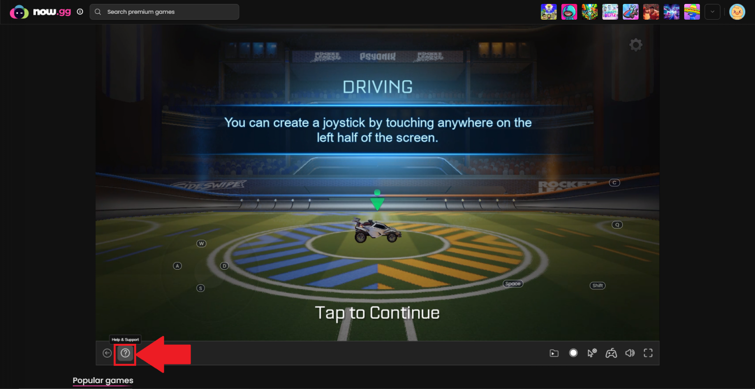 How to explore the now.gg game screen