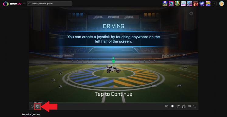 How to explore the now.gg game screen