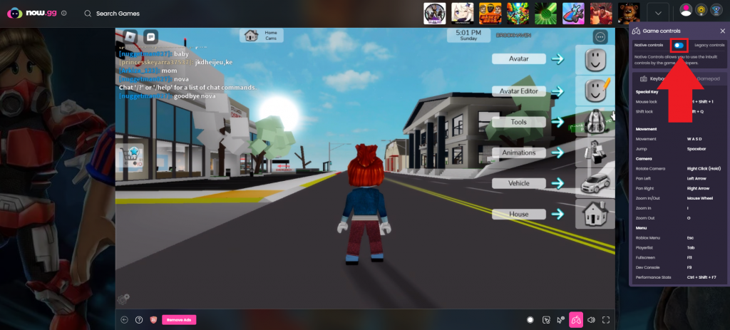 Key Controls for Games on Roblox | now.gg