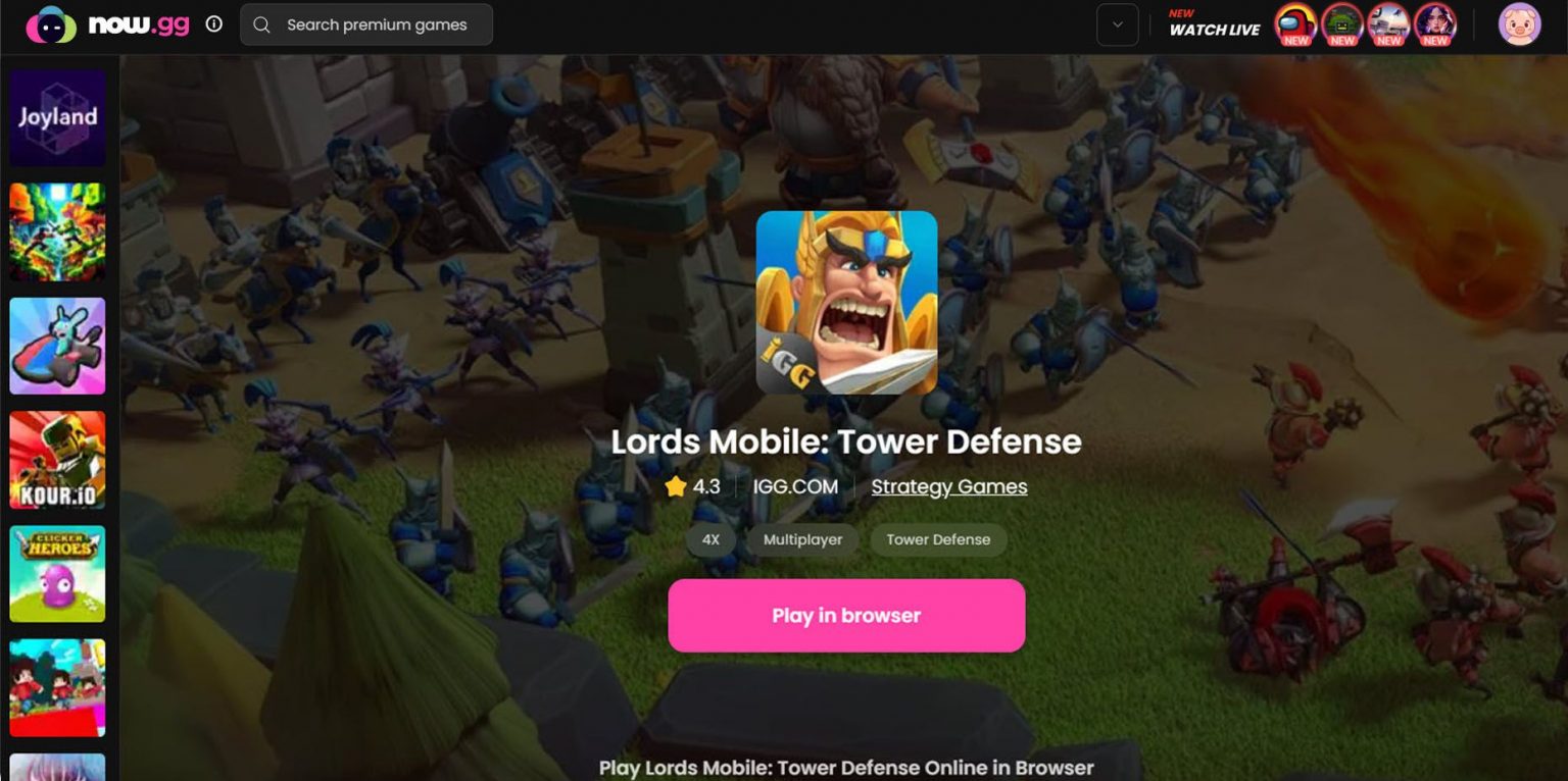 Lords Mobile: Tower Defense - Mobile Cloud Benefits