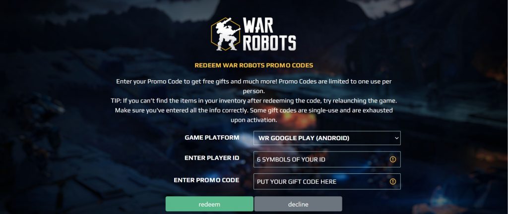 War Robots - All Working Redeem Codes June 2026