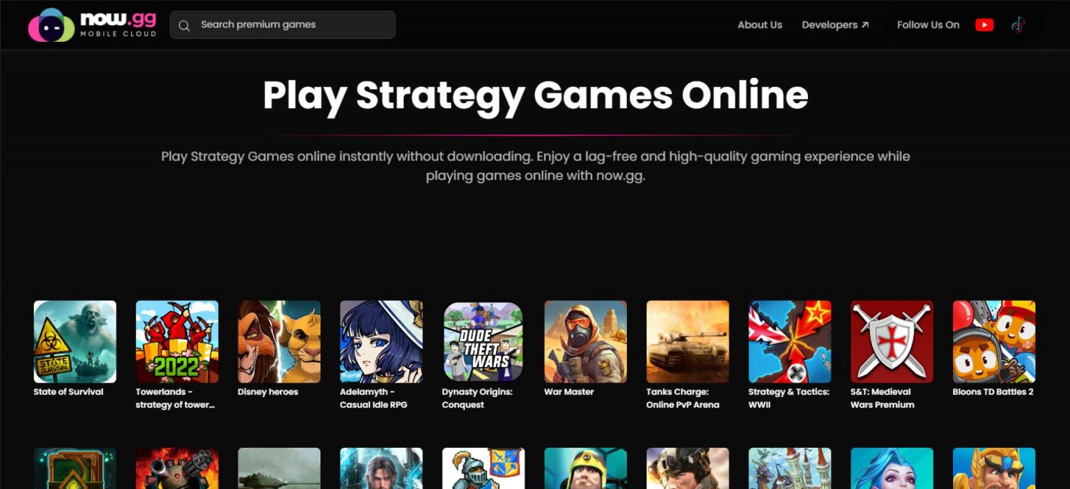 Top Gaming Categories on now.gg to Play for Free
