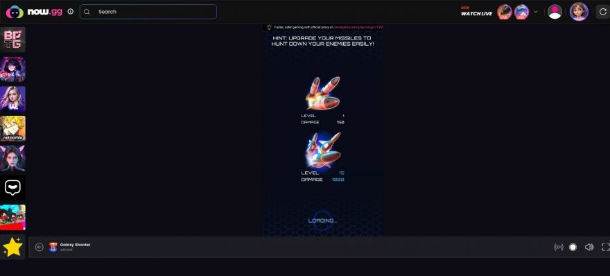 Galaxy Shooter on now.gg: Enjoy Seamless Online Play with Cloud Benefits