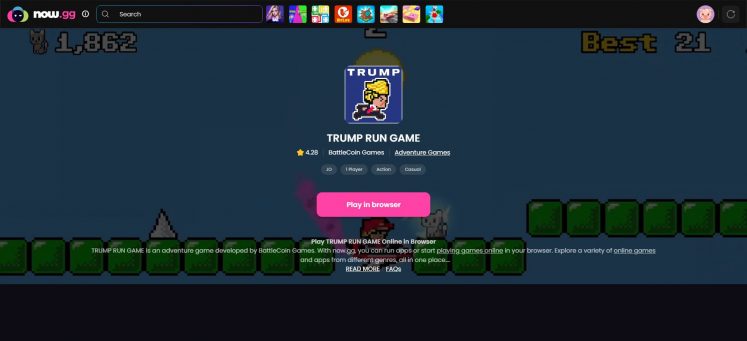 $TRUMP GAME Online: Enjoy the Cloud Gaming Benefits on now.gg